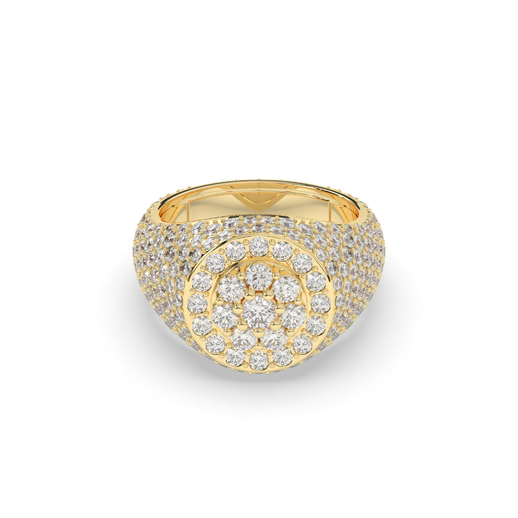 Golden Dome Pave Cluster Ring – thesupreme jewelers